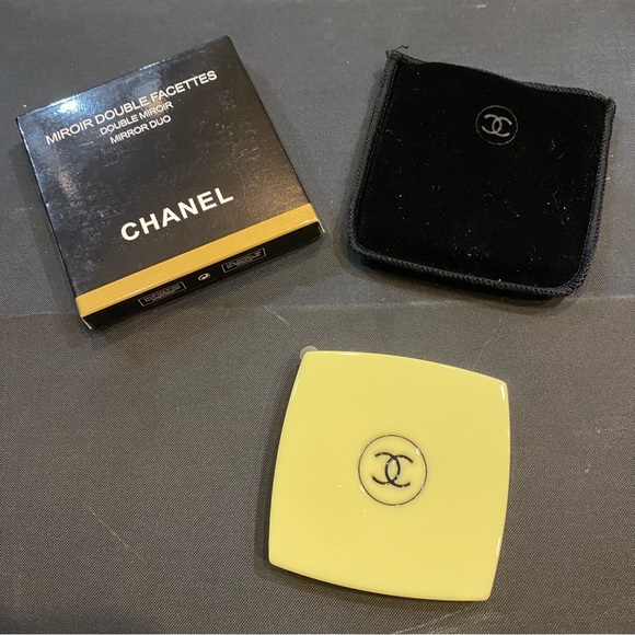 CHANEL | Accessories | Brand New Chanel Yellow Double Mirror | Poshmark